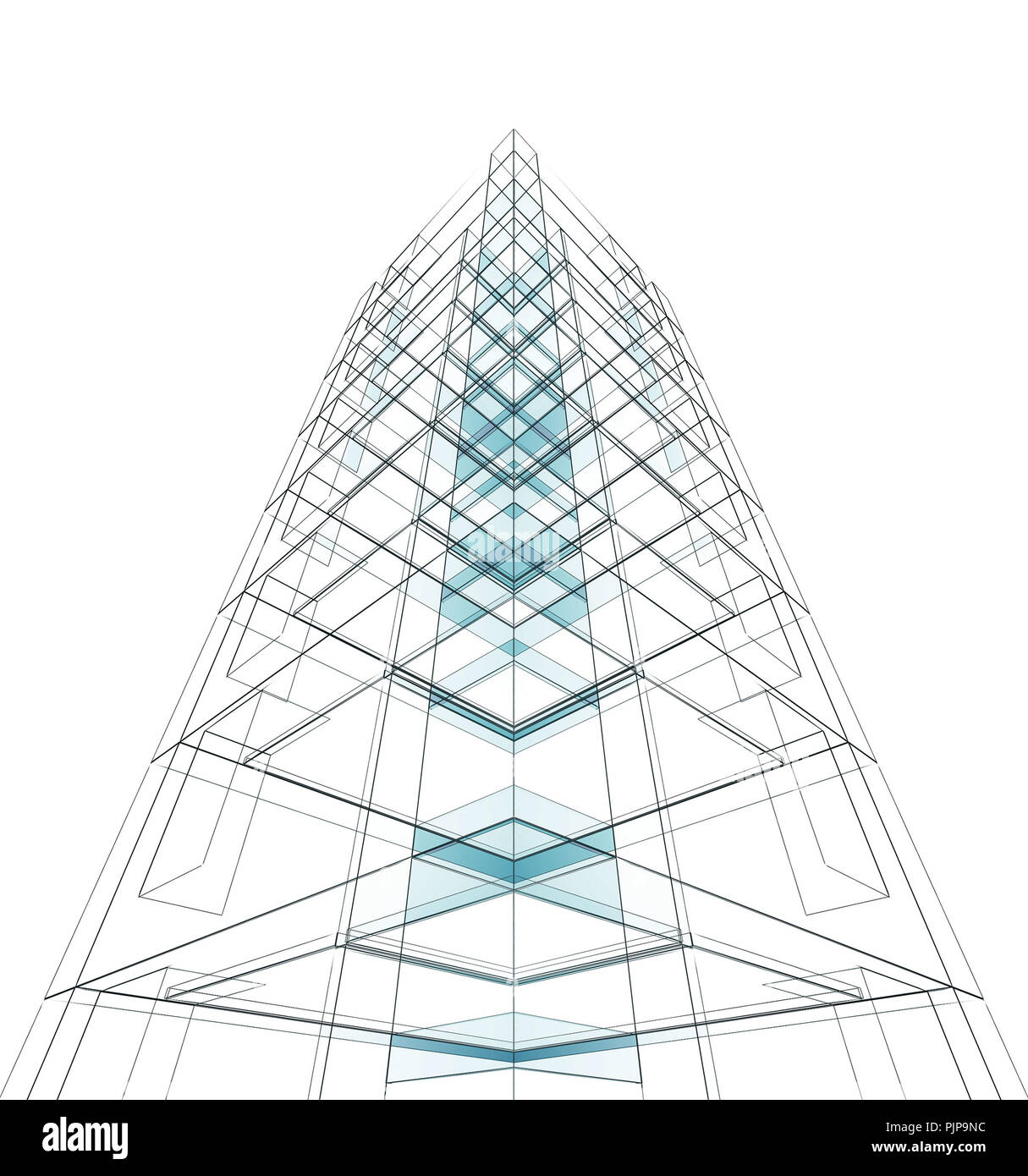 Abstract architecture concept. White isolated. 3d rendering Stock Photo ...