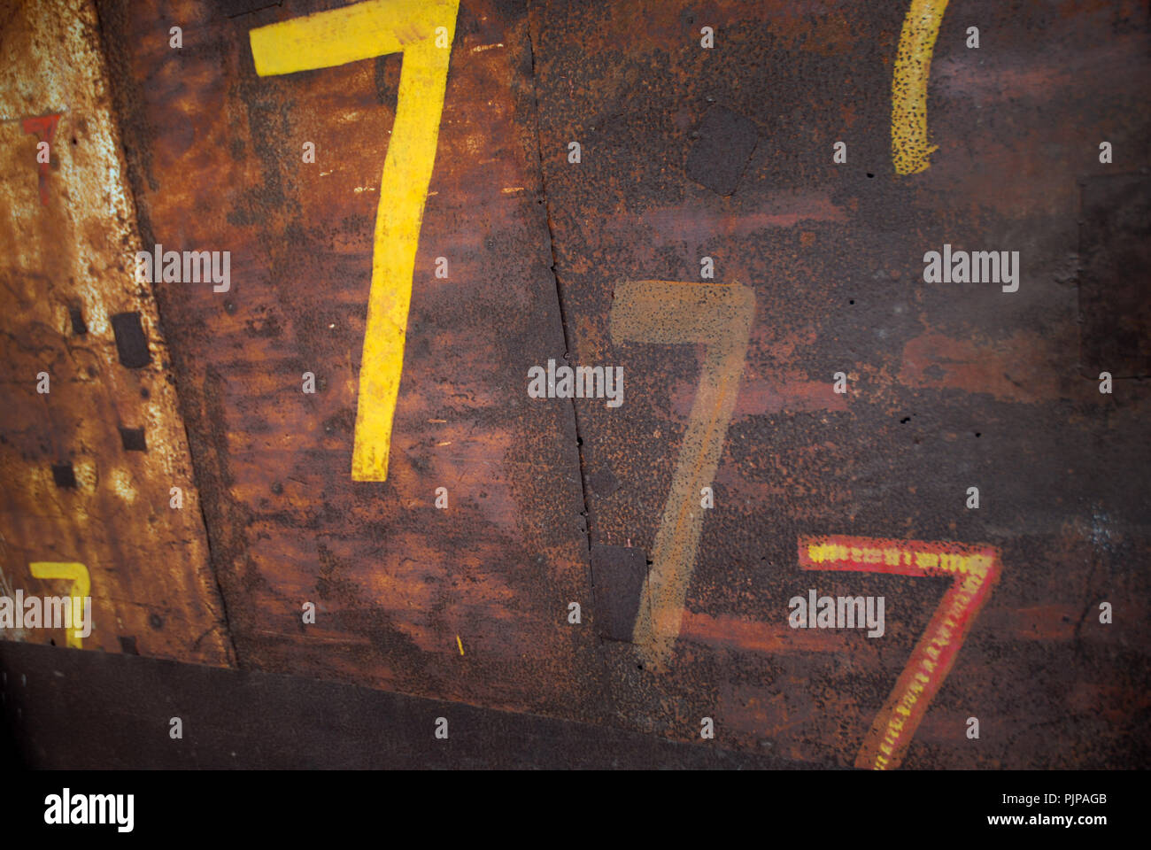 Number 7 painted on gate, Seminyak, Bali, Indonesia Stock Photo - Alamy