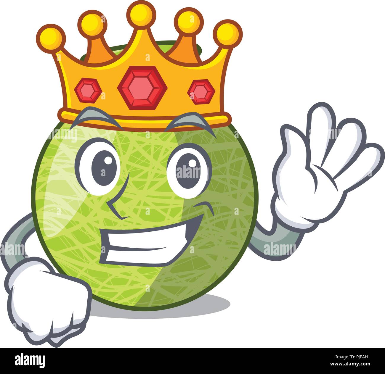 King melon cartoon character for health mascot vector illustration ...