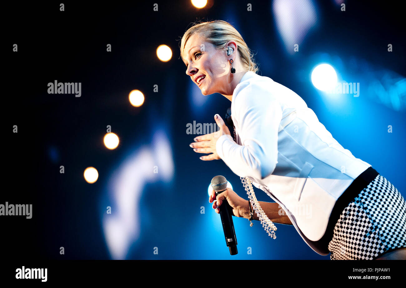 Flemish singer Laura Lynn in concert at the Schlagerfestival in Hasselt ...