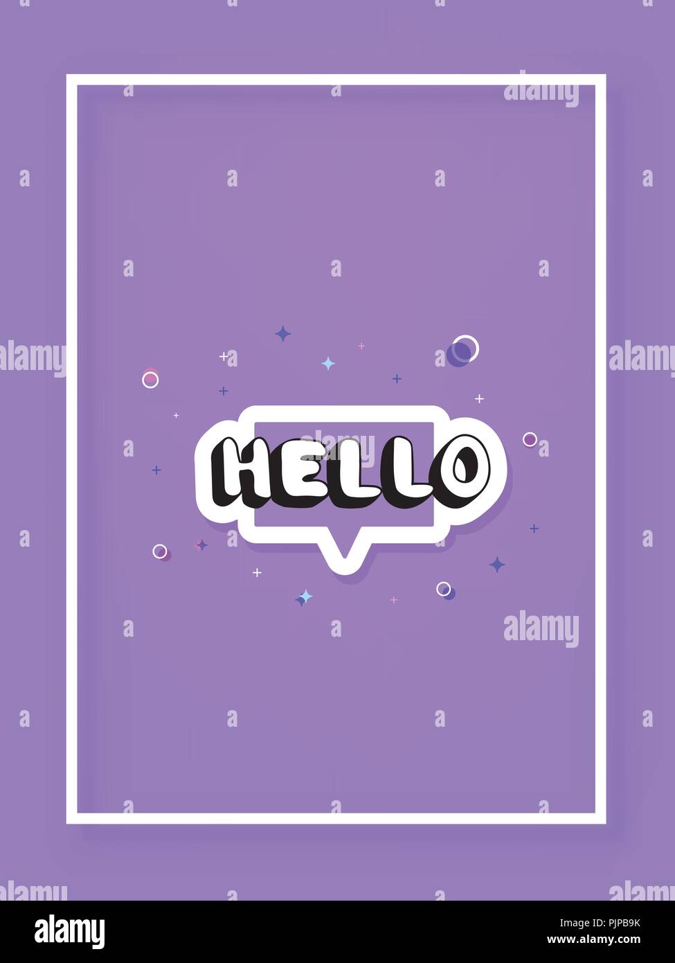 Hello sticker. Hello quote for banner, poster, social media networks ...
