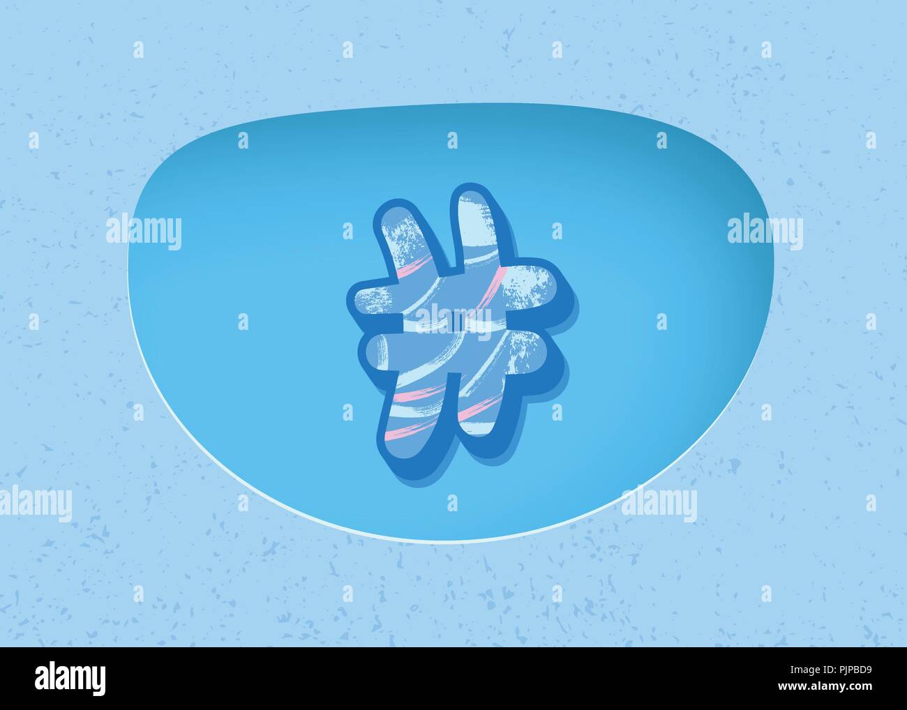 Vector hashtag symbol with papercut shape. Element for social media ...