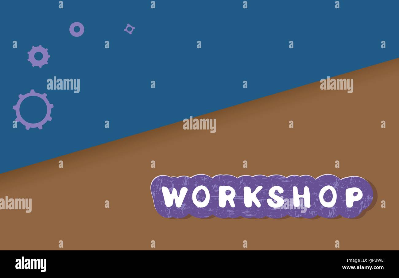 Workshop announcement composition. Template with handwritten lettering ...