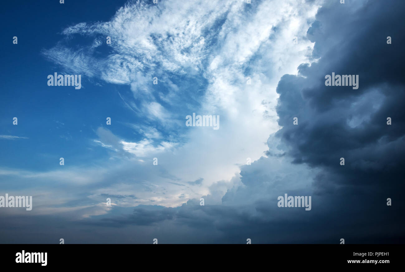 Hurricane sky storm weather. Clouds atmosphere background Stock Photo ...