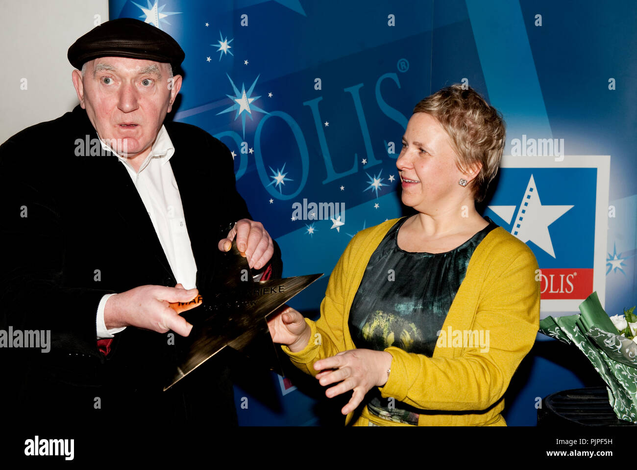 Director Sophie Schoukens and actor Jan Decleir at the première of the ...