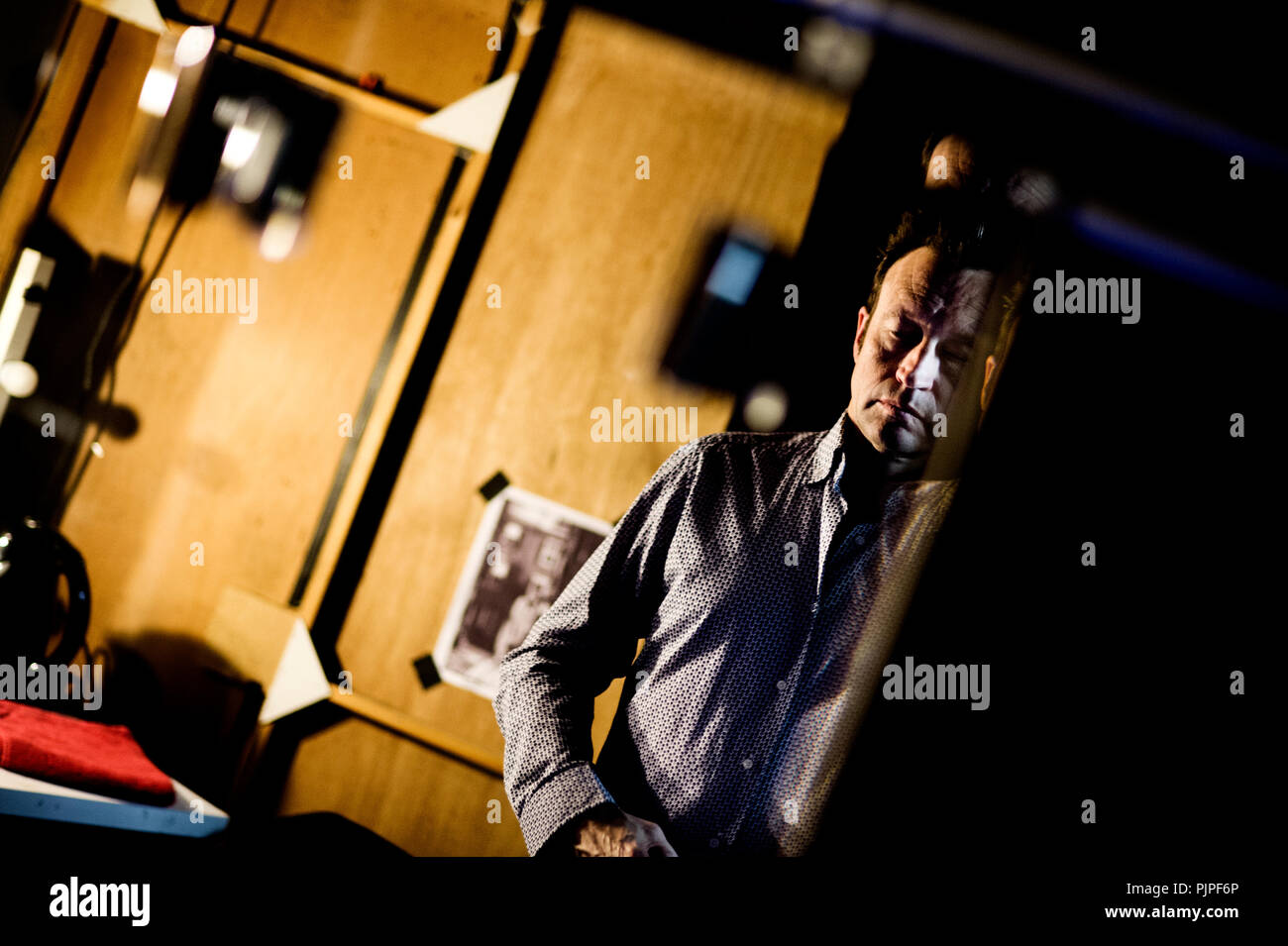 Belgian singer Marka playing his show "Marka Se Reprend" in Brussels ...