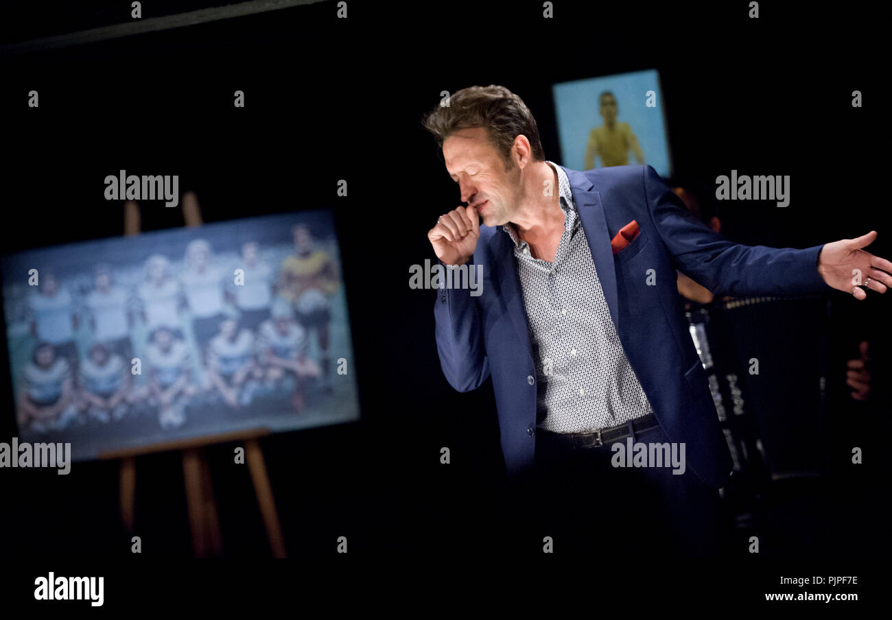 Belgian singer Marka playing his show "Marka Se Reprend" in Brussels ...