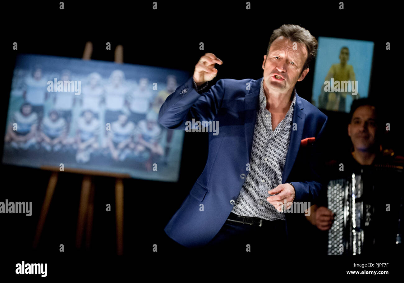 Belgian singer Marka playing his show "Marka Se Reprend" in Brussels ...