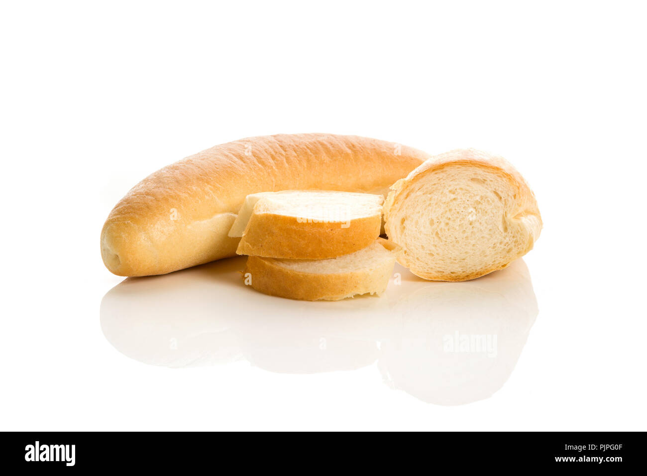 Traditional slovak pastry rohlik on white background. Baking concept ...