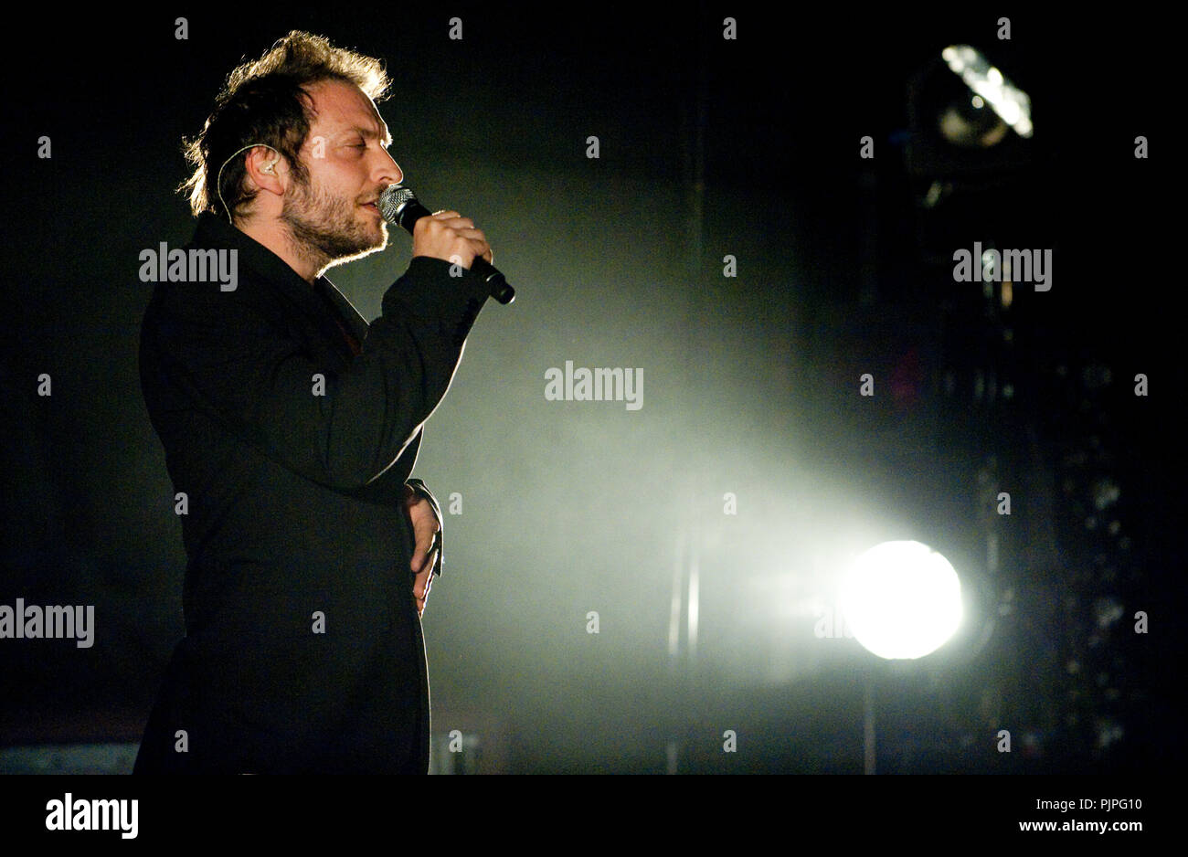 French singer-songwriter Mathieu Boogaerts performing at the Nuits du ...