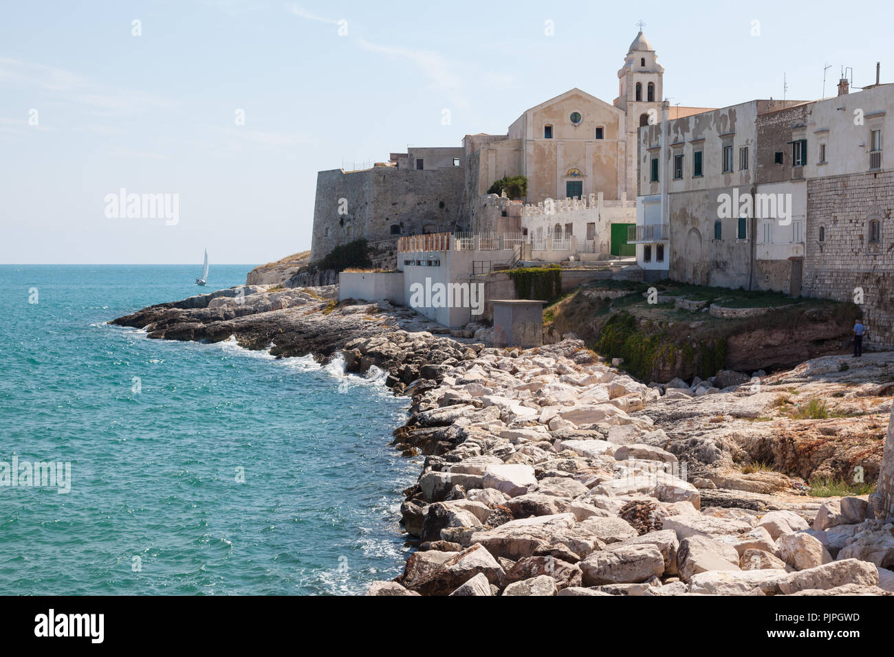 Vieste view at sunrise Stock Photo - Alamy