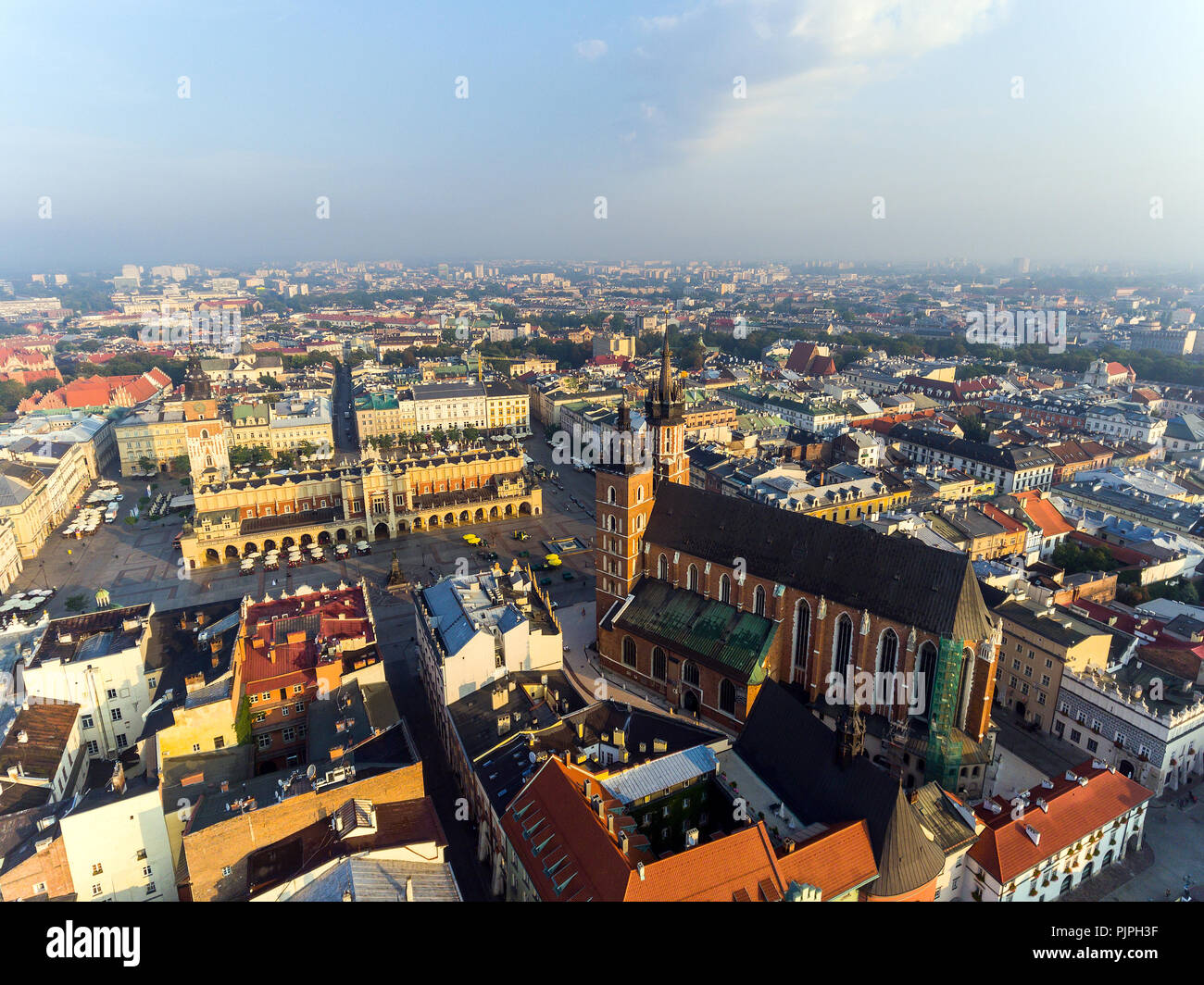 Krakow Market Square, Poland, sunrise Stock Photo - Alamy