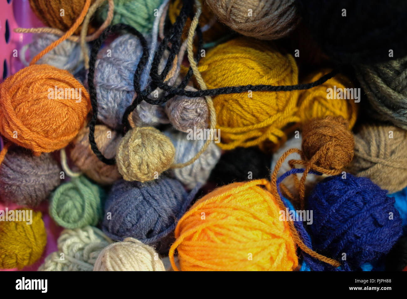colorful knitting yarn ball. handmade handicraft embroidery accessory Stock Photo - Alamy
