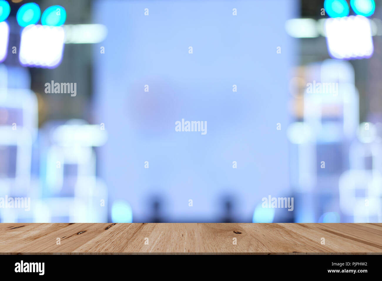 stage & presentation screen in seminar conference room. blur background ...