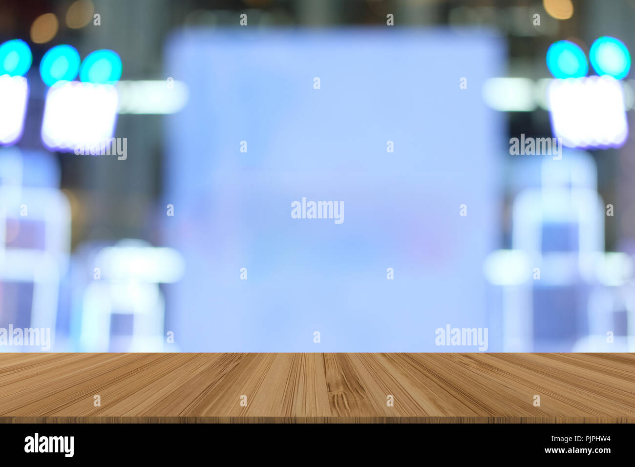 stage & presentation screen in seminar conference room. blur background ...