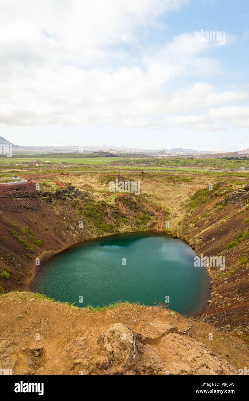 Kerid volcanic crater lake also called Kerid or Kerith in southern ...