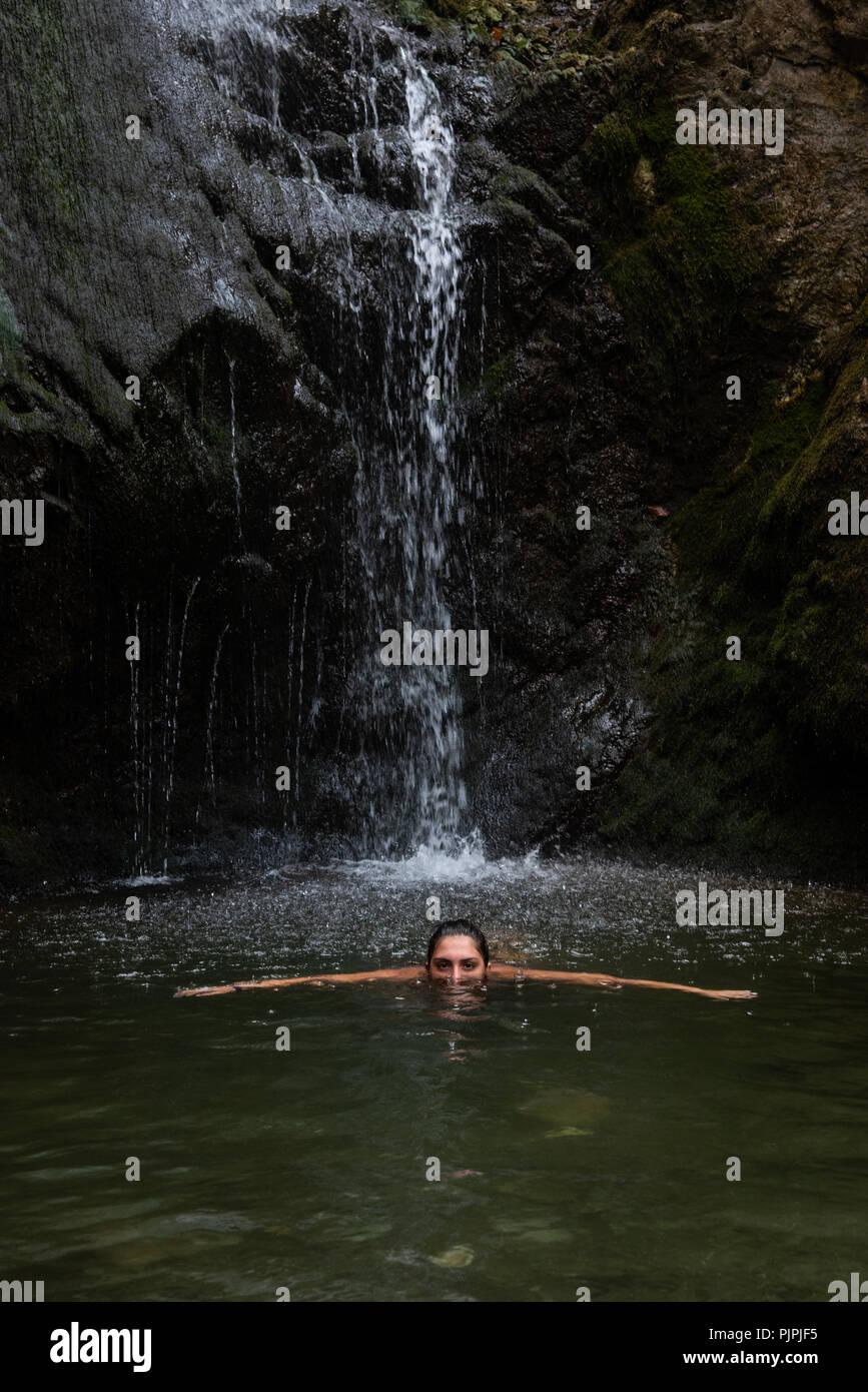Woman cold water swimming lake hi-res stock photography and images - Alamy