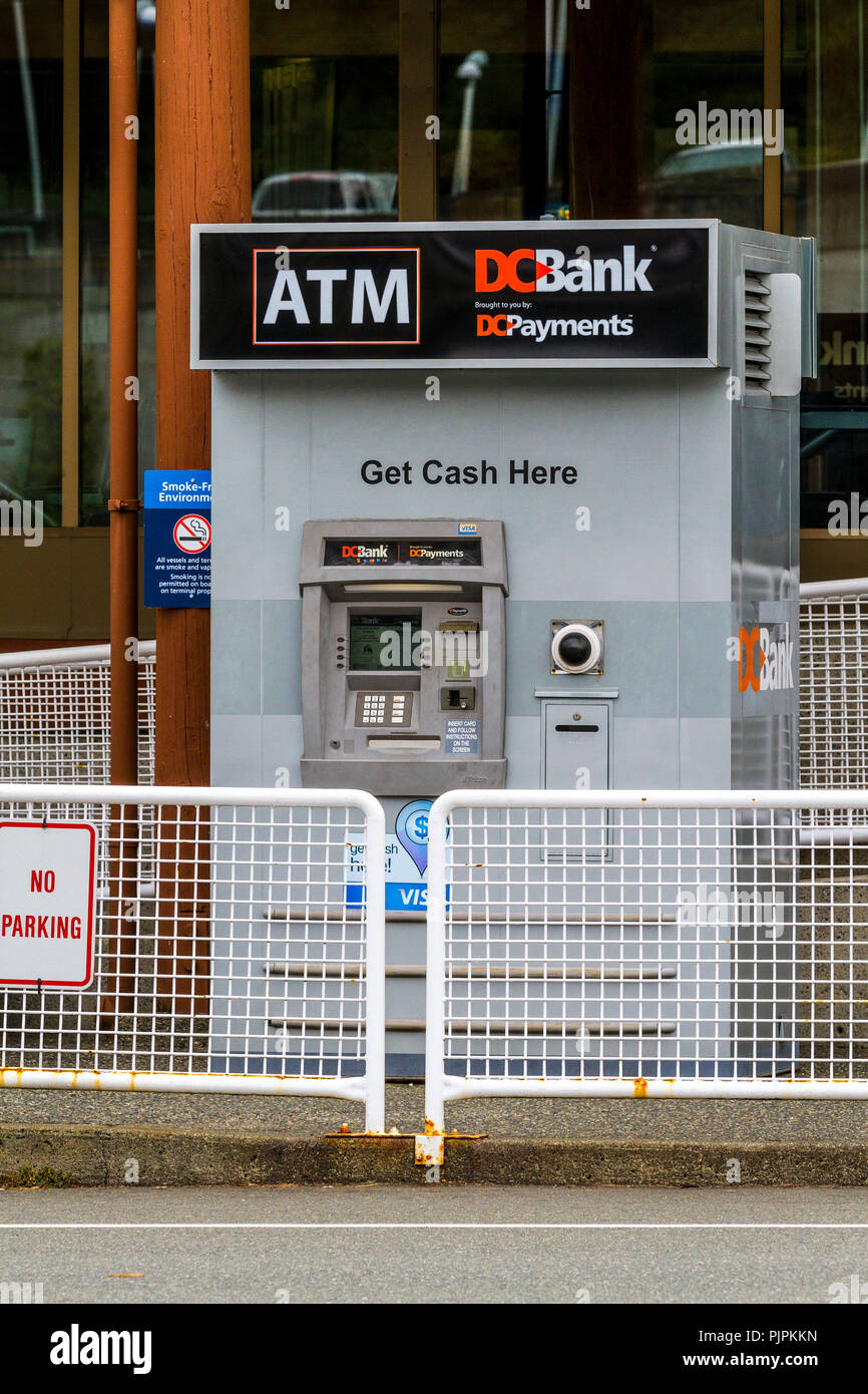 An ATM machine at the Schwartz Bay Ferry Terminal Vancouver Island ...