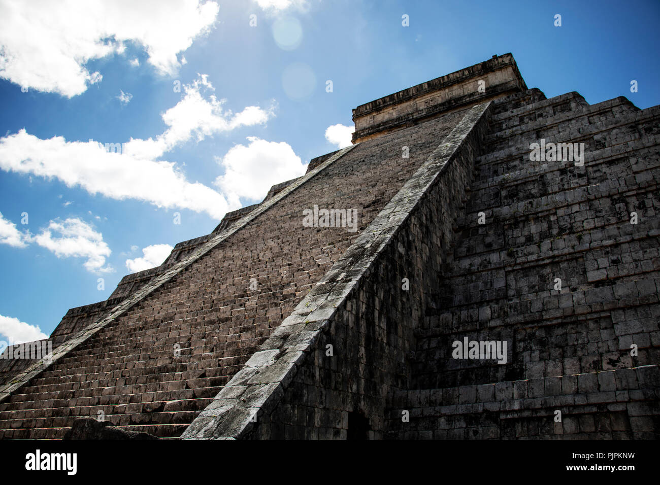 Ruins of the old Mayan civilization. Stone Pyramid temple from Mexico ...