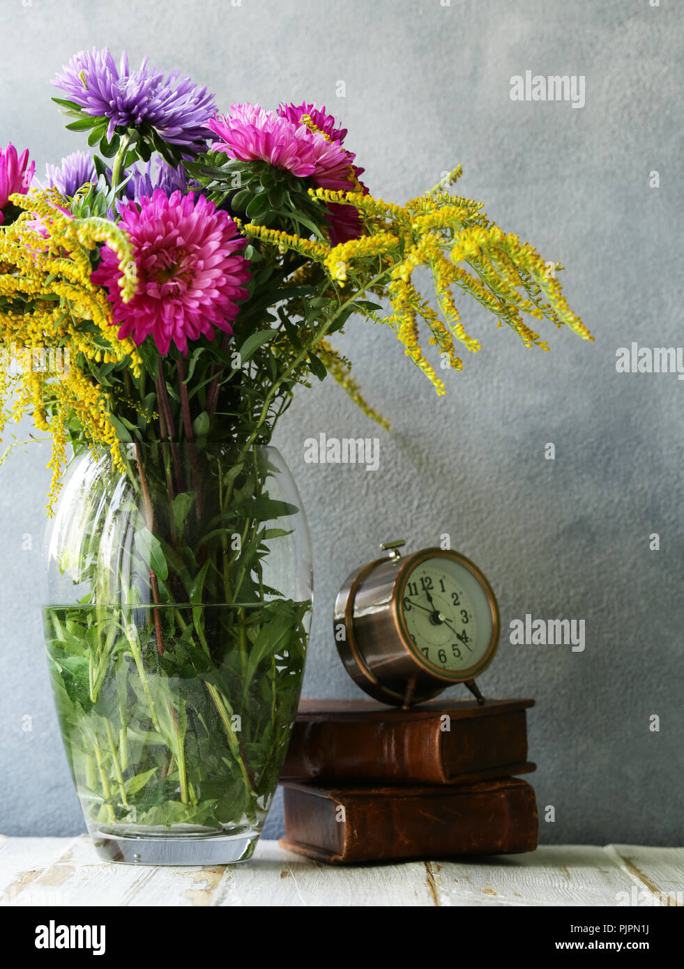 autumn flowers composition for decor background Stock Photo - Alamy