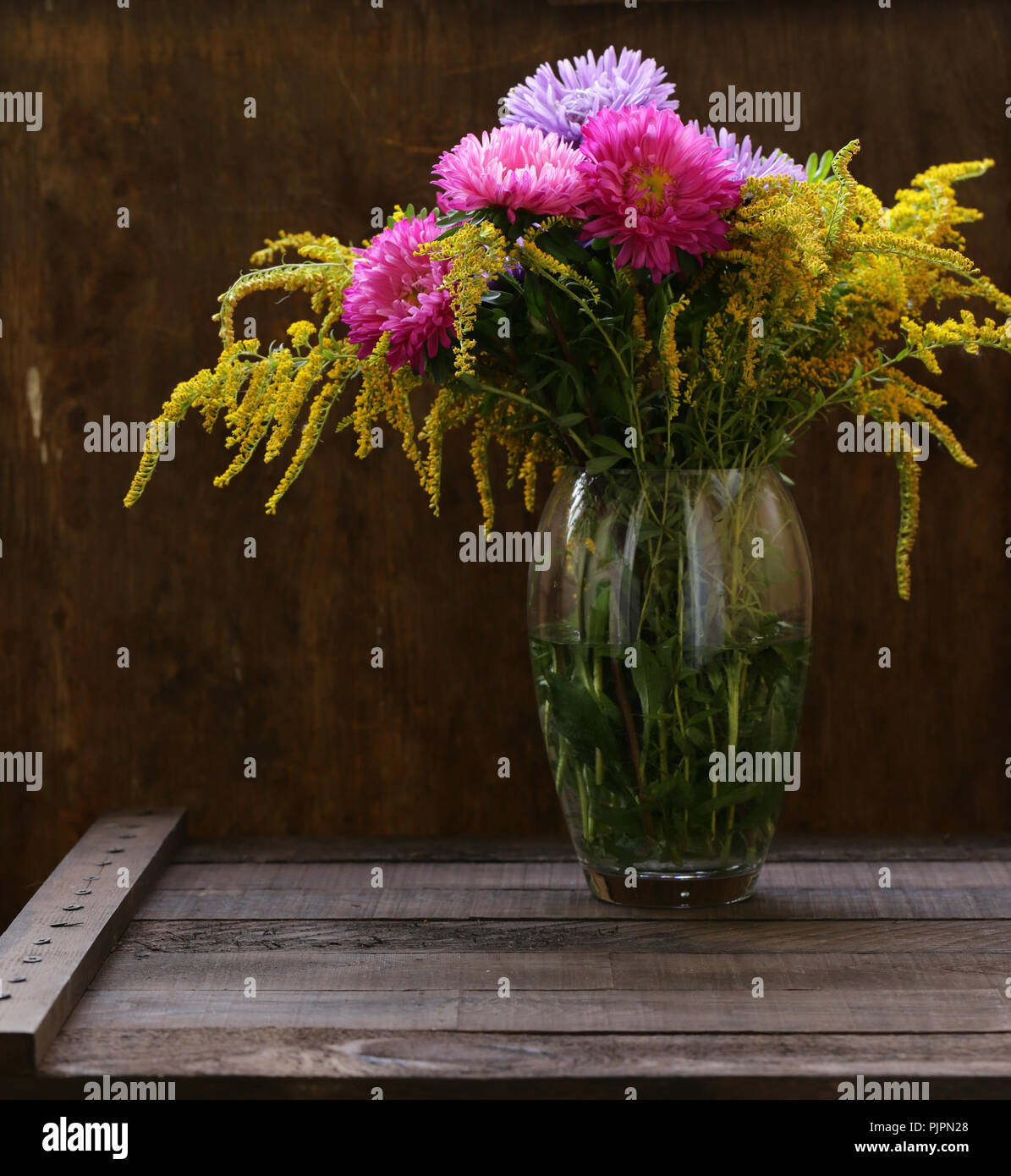 autumn flowers composition for decor background Stock Photo - Alamy