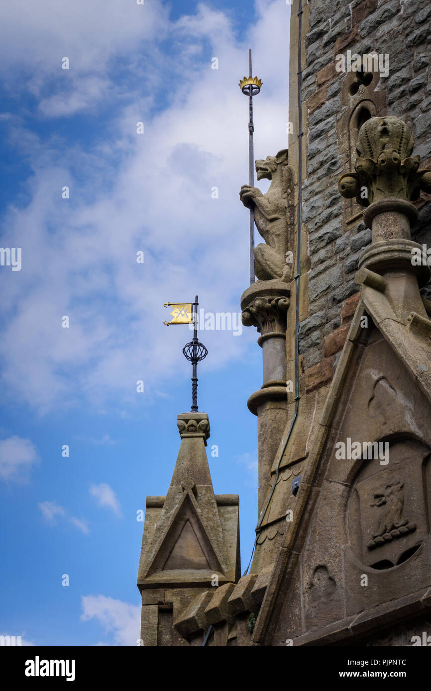 The clock tower in the town centre Machynlleth Powys Wales Stock Photo ...
