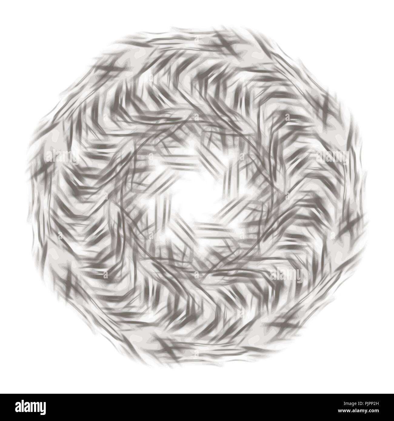 grey mandala watercolor lace pattern on white background, vector ...