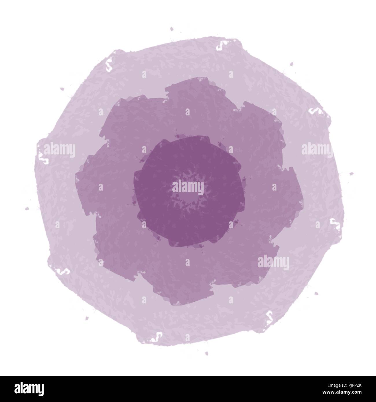 violet purple mandala flower watercolor pattern on white background ...