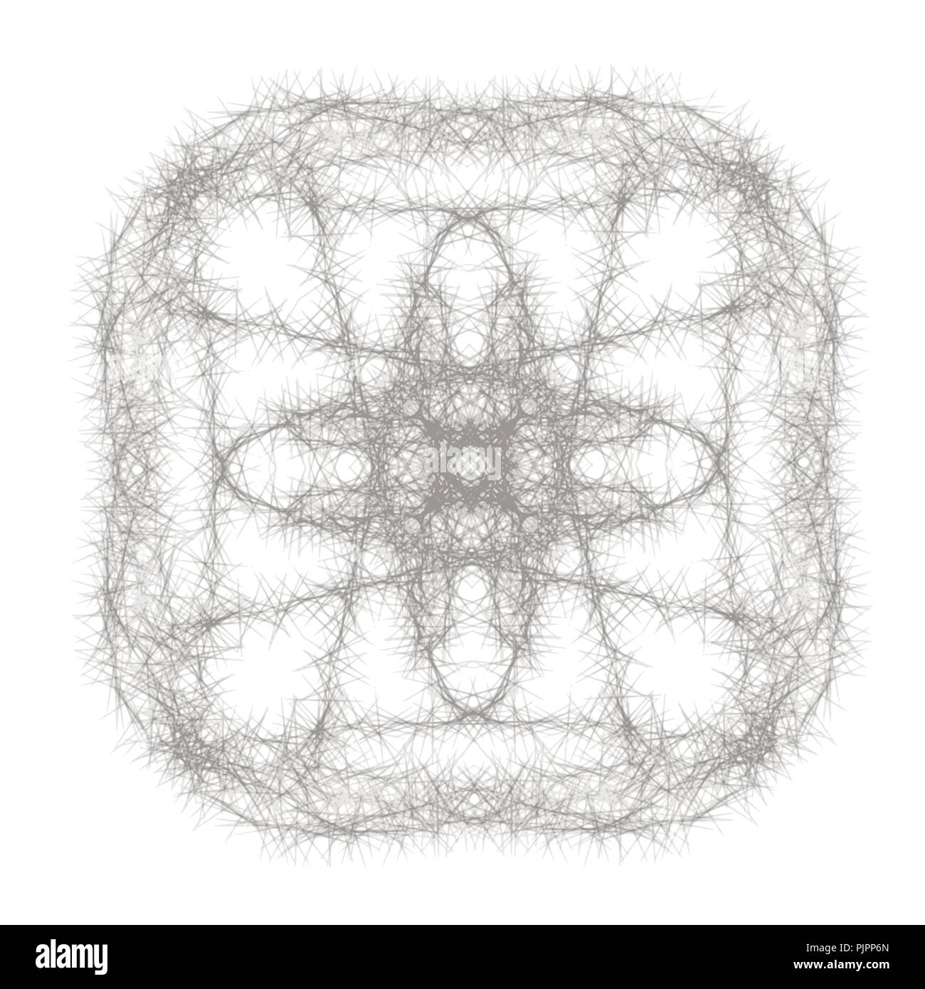 grey mandala watercolor pattern on white background, vector ...