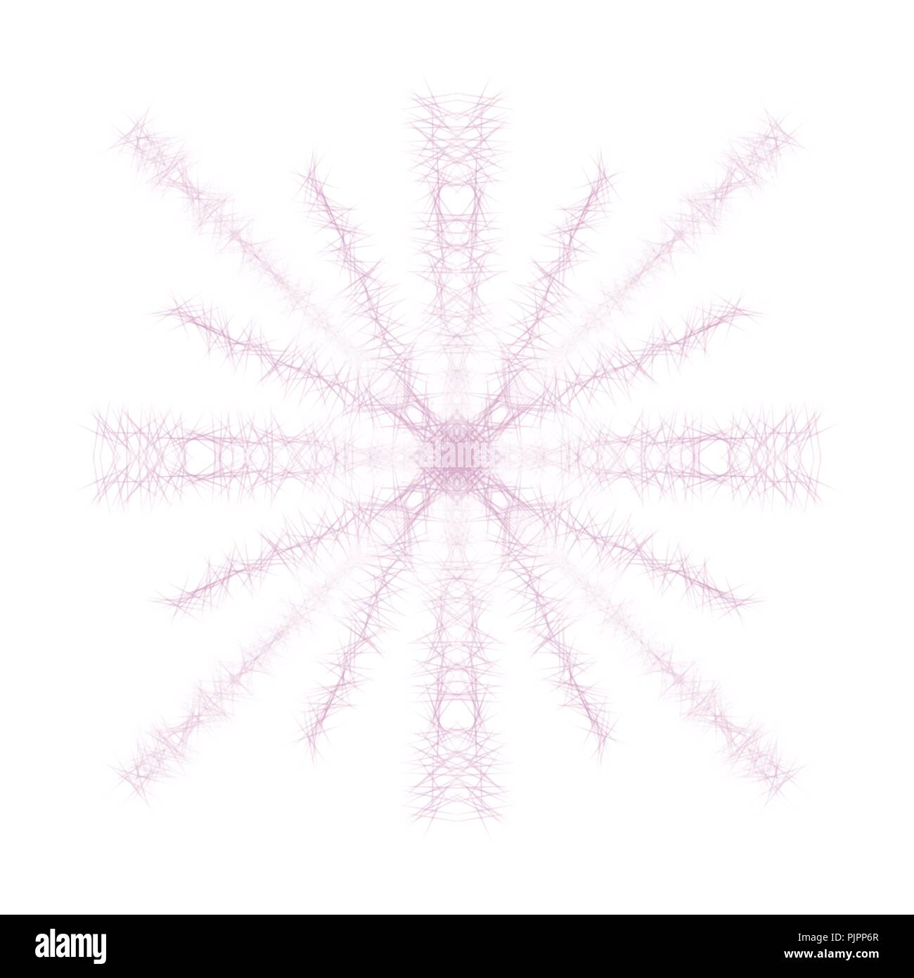 pink mandala snowflake watercolor pattern on white background, vector ...