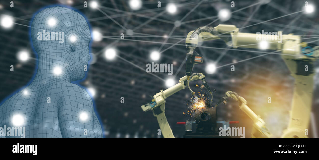 iot trend industry 4.0 concept,industrial engineer using artificial ...