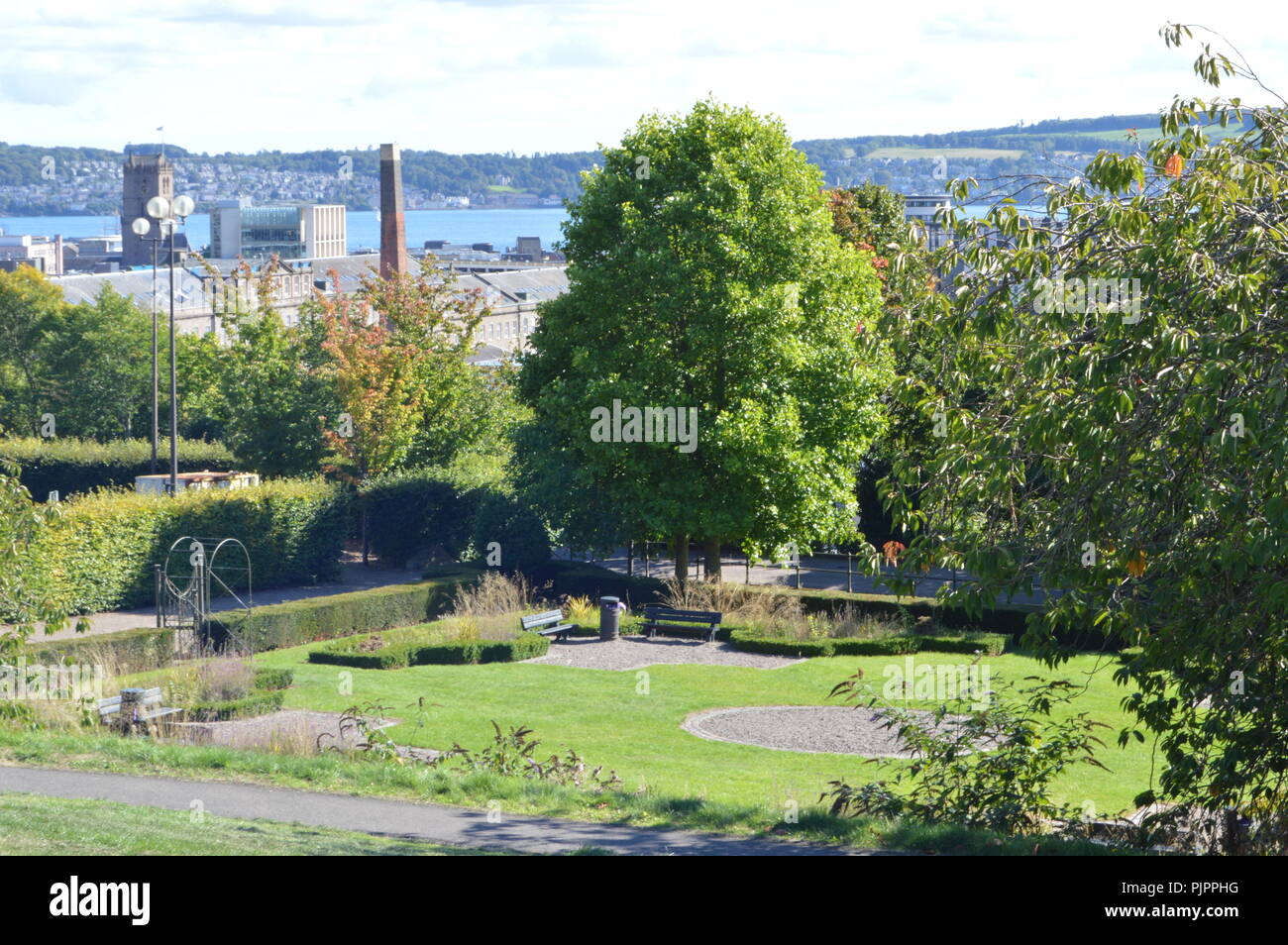 Garden of Dudhope Castle, ancient seat of the Scrimgeour Family, Dundee ...