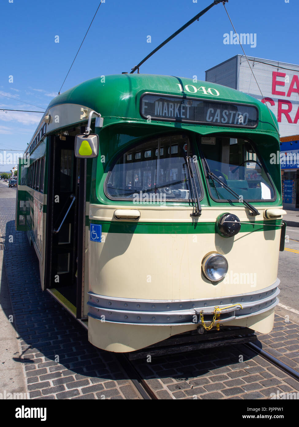 Old Trolley Bus In San Francisco Stock Photo - Alamy