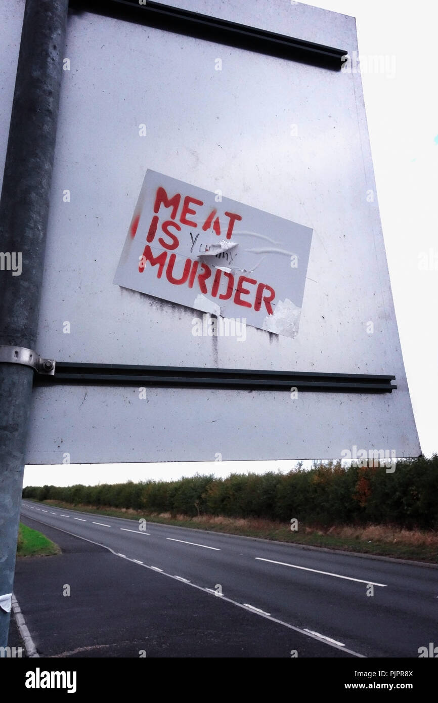 Meat is Murder poster Stock Photo - Alamy