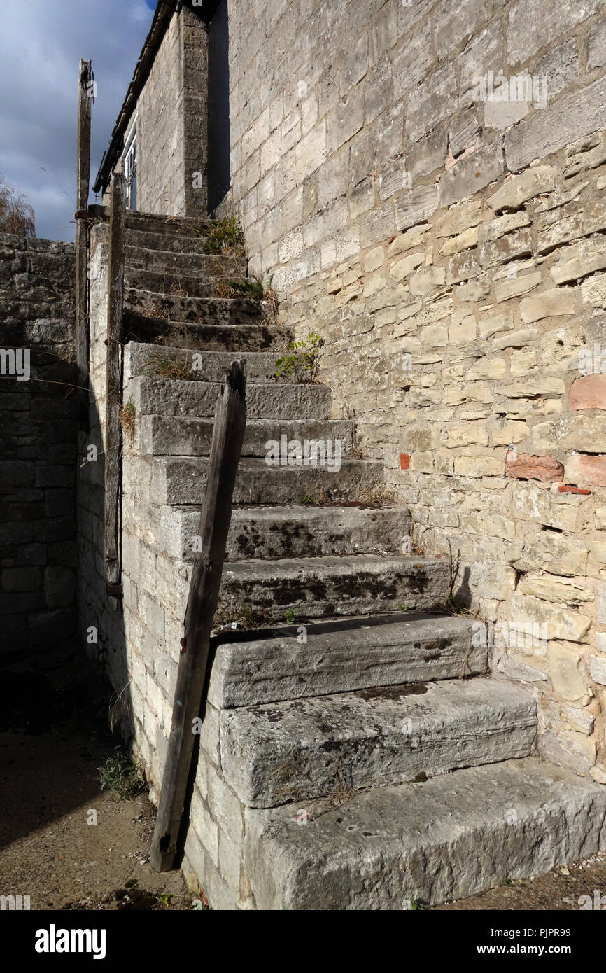 Built in exterior stone stairs on a 17th Century Barn on the Sandbeck ...
