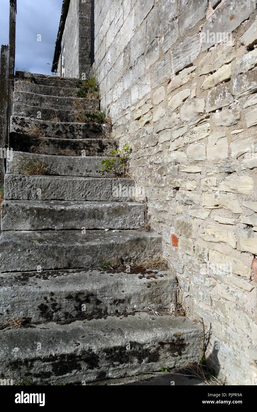 Built in exterior stone stairs on a 17th Century Barn on the Sandbeck ...
