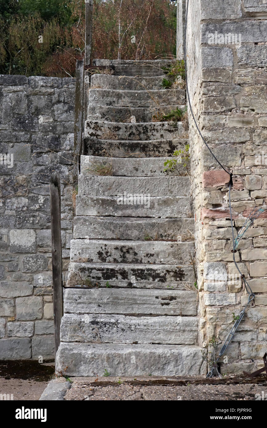 Built in exterior stone stairs on a 17th Century Barn on the Sandbeck ...