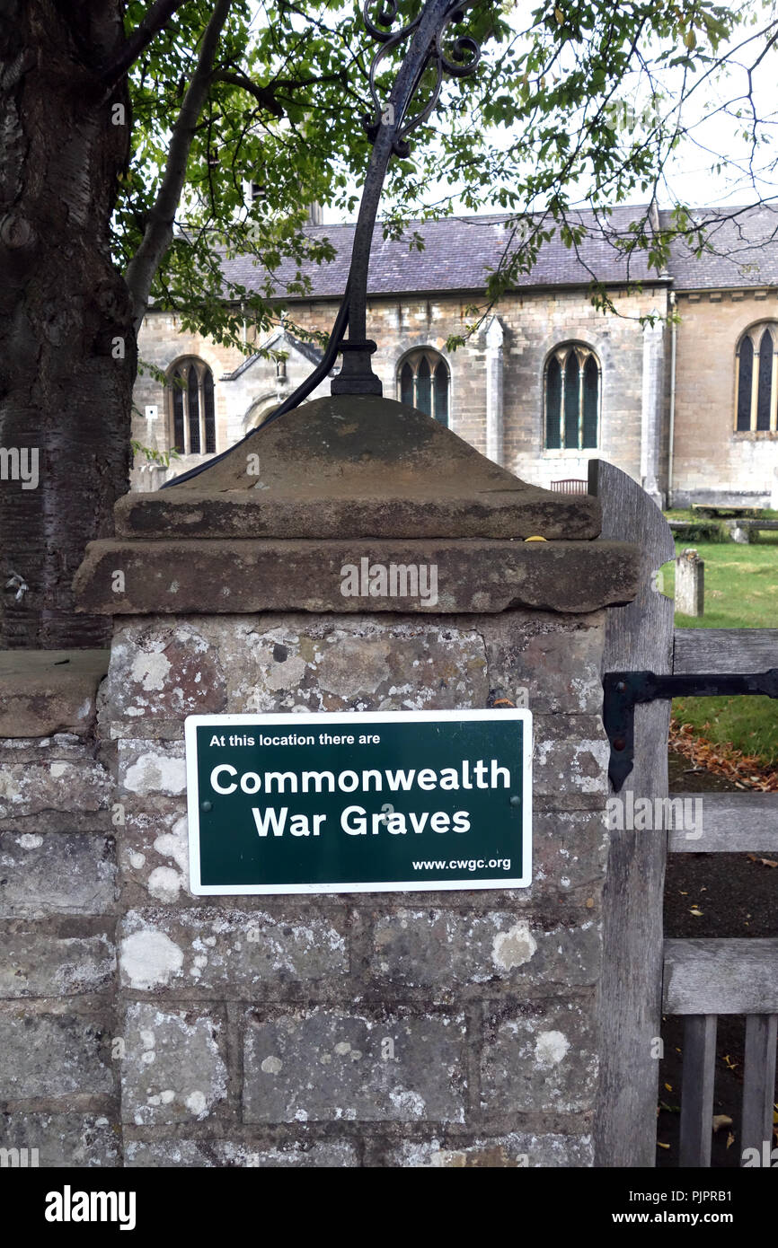 A site of some of the Commonwealth War Graves in Firbeck Village Church ...