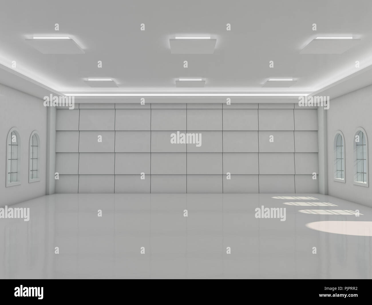 Abstract modern architecture background, empty open space interior. 3D ...