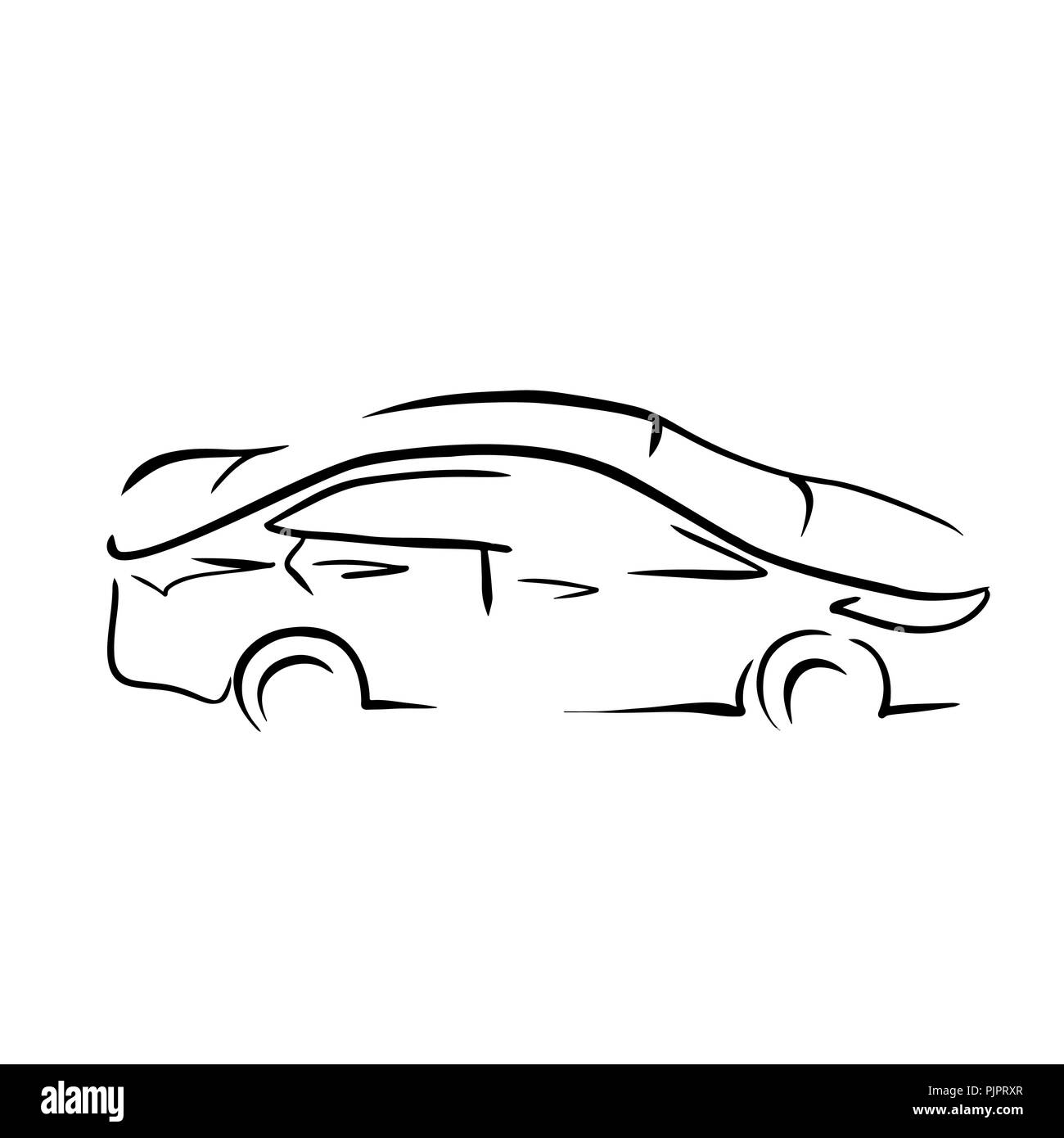 Simple Car Outline Drawing