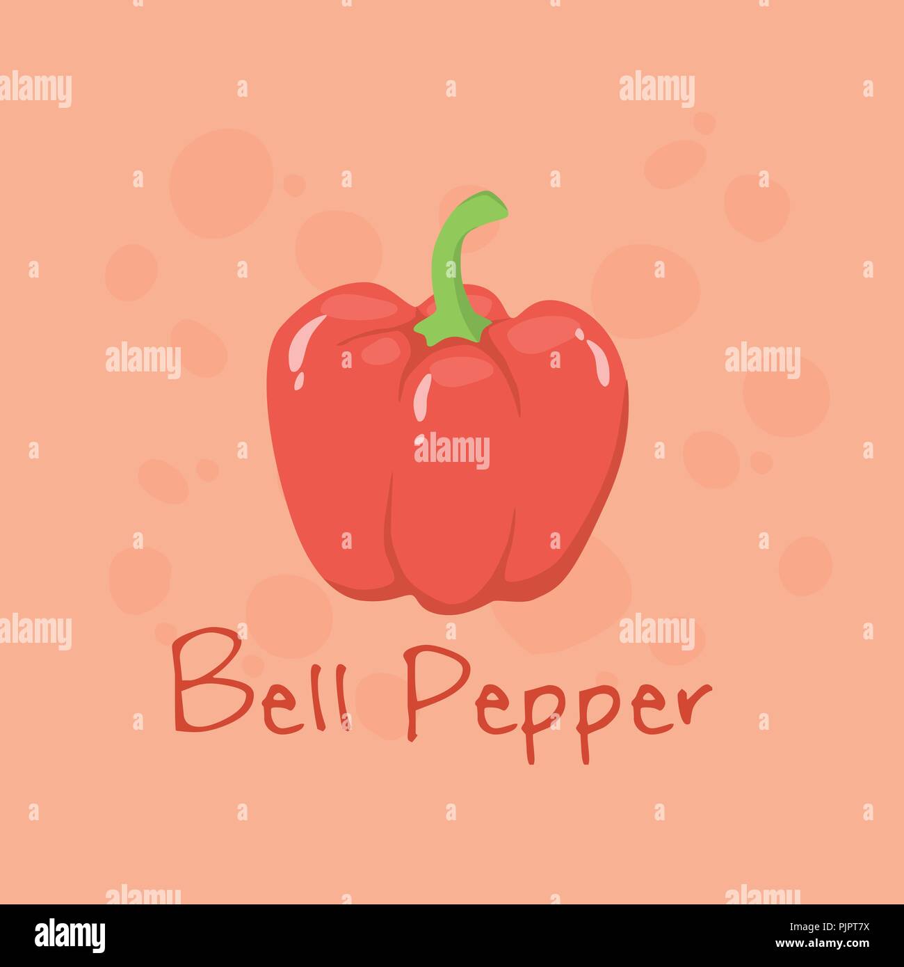 Red Bell Pepper Vegetable vector illustration isolated on red ...