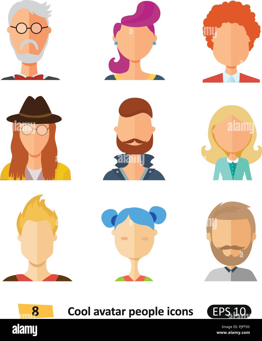 Cool bearded man and woman Stock Vector Images - Alamy