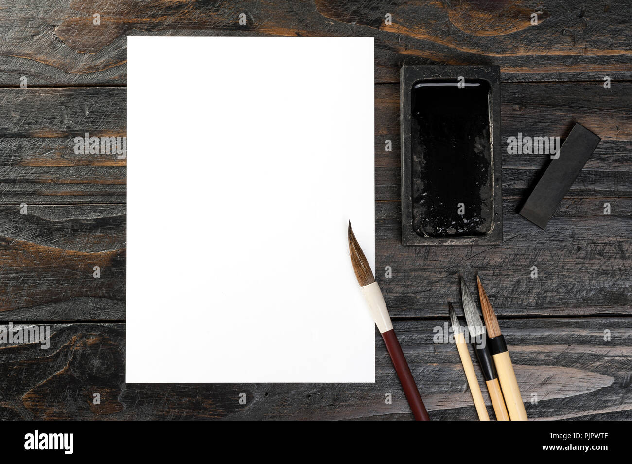 asia traditional desktop background, writing brush, inkstone Stock ...