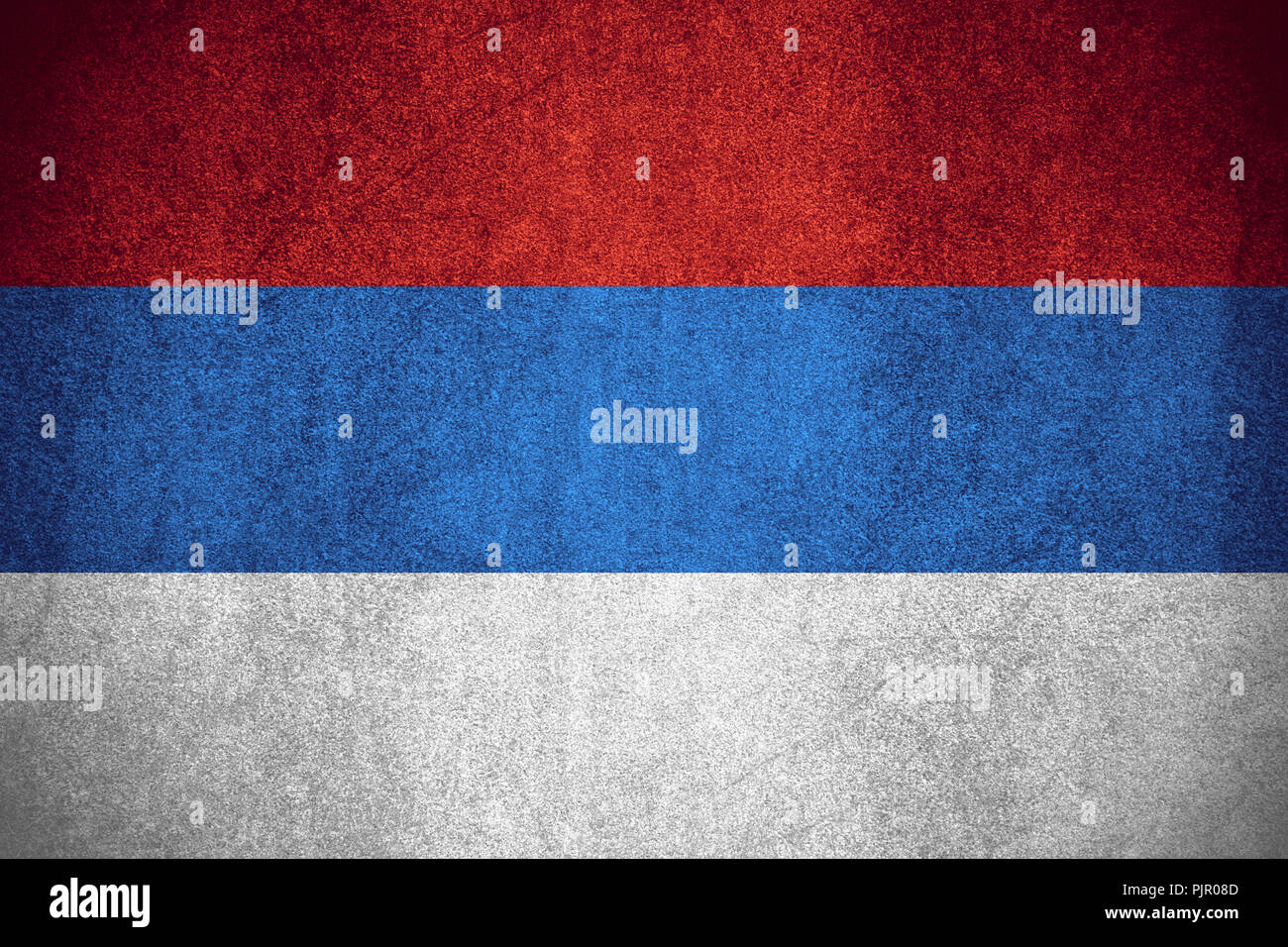 flag of Serbia or Serbian banner on rough pattern texture Stock Photo ...