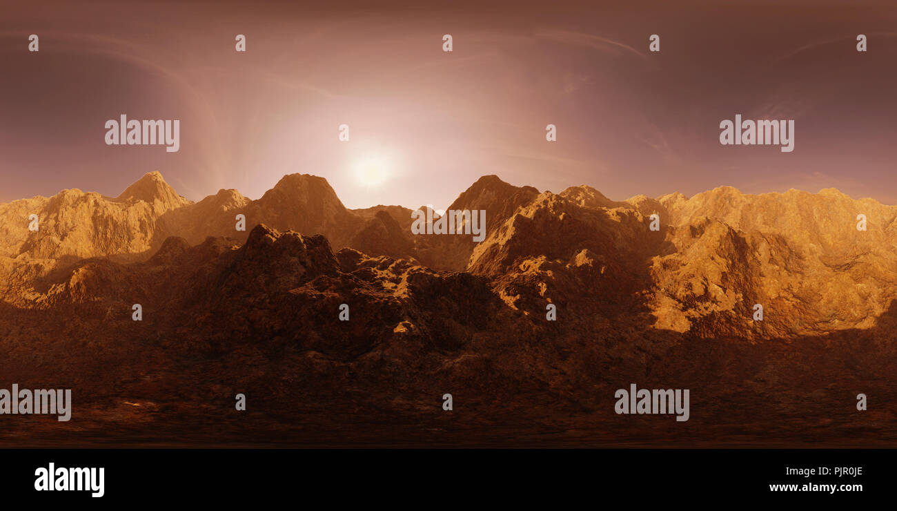 HDRI map, spherical environment panorama background with mountain range ...