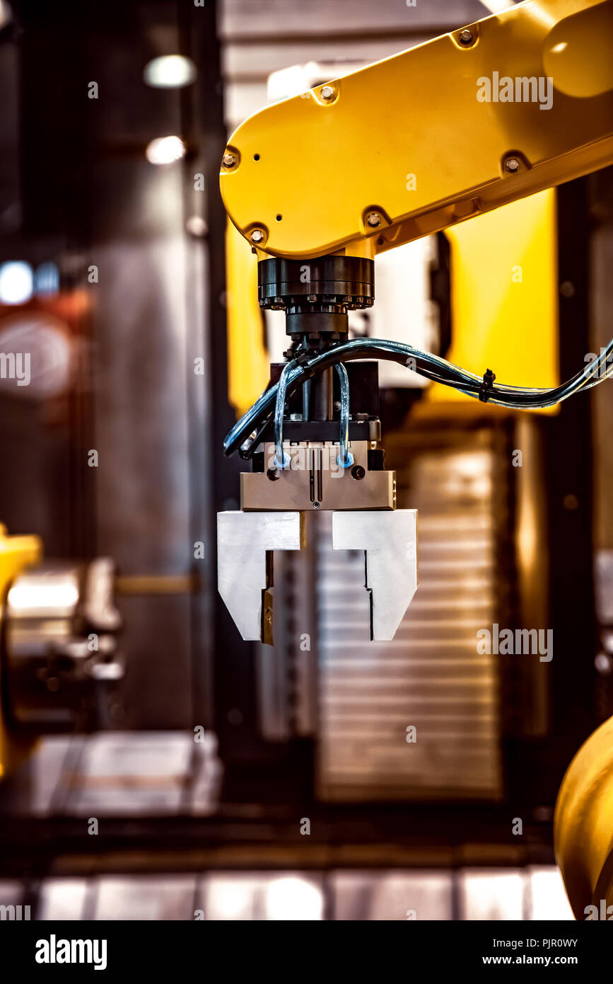 Robotic Arm production lines modern industrial technology. Automated ...