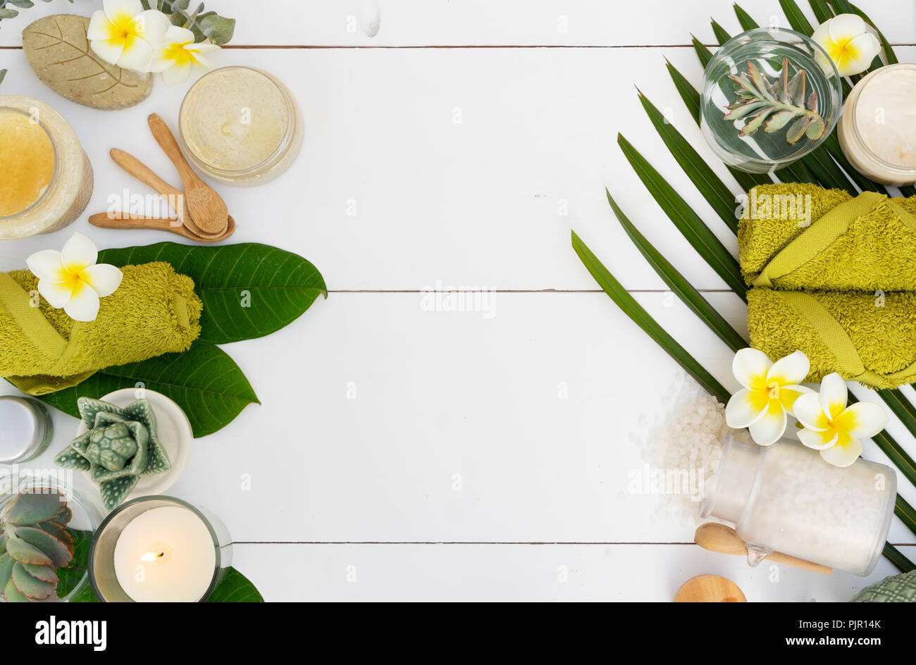 Beauty background with facial cosmetic products Stock Photo - Alamy