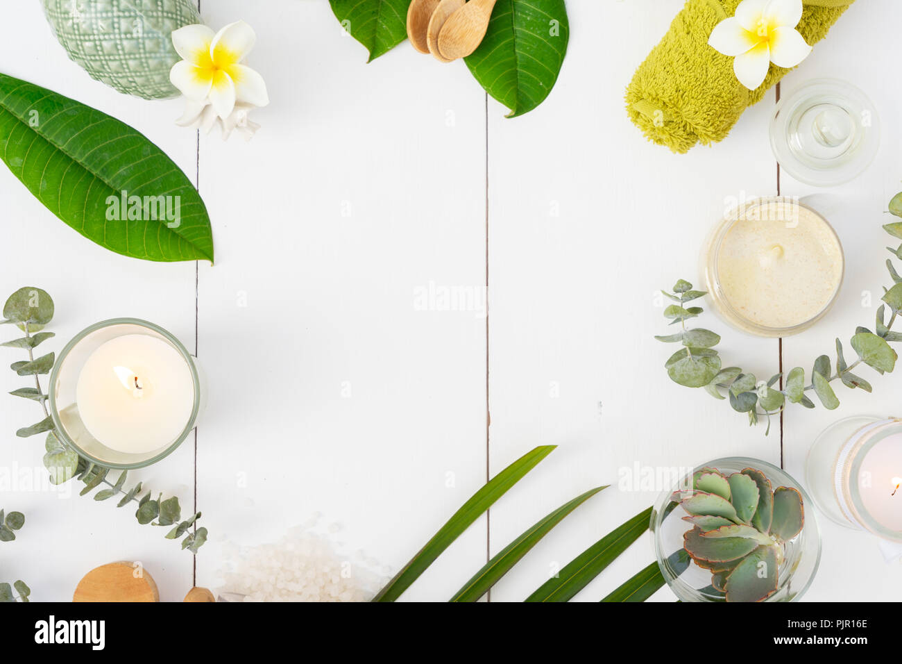 Beauty background with facial cosmetic products Stock Photo - Alamy