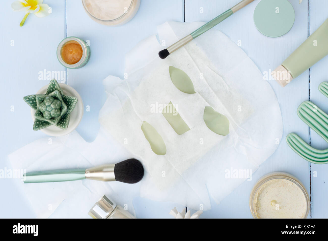 Beauty background with facial cosmetic products Stock Photo - Alamy