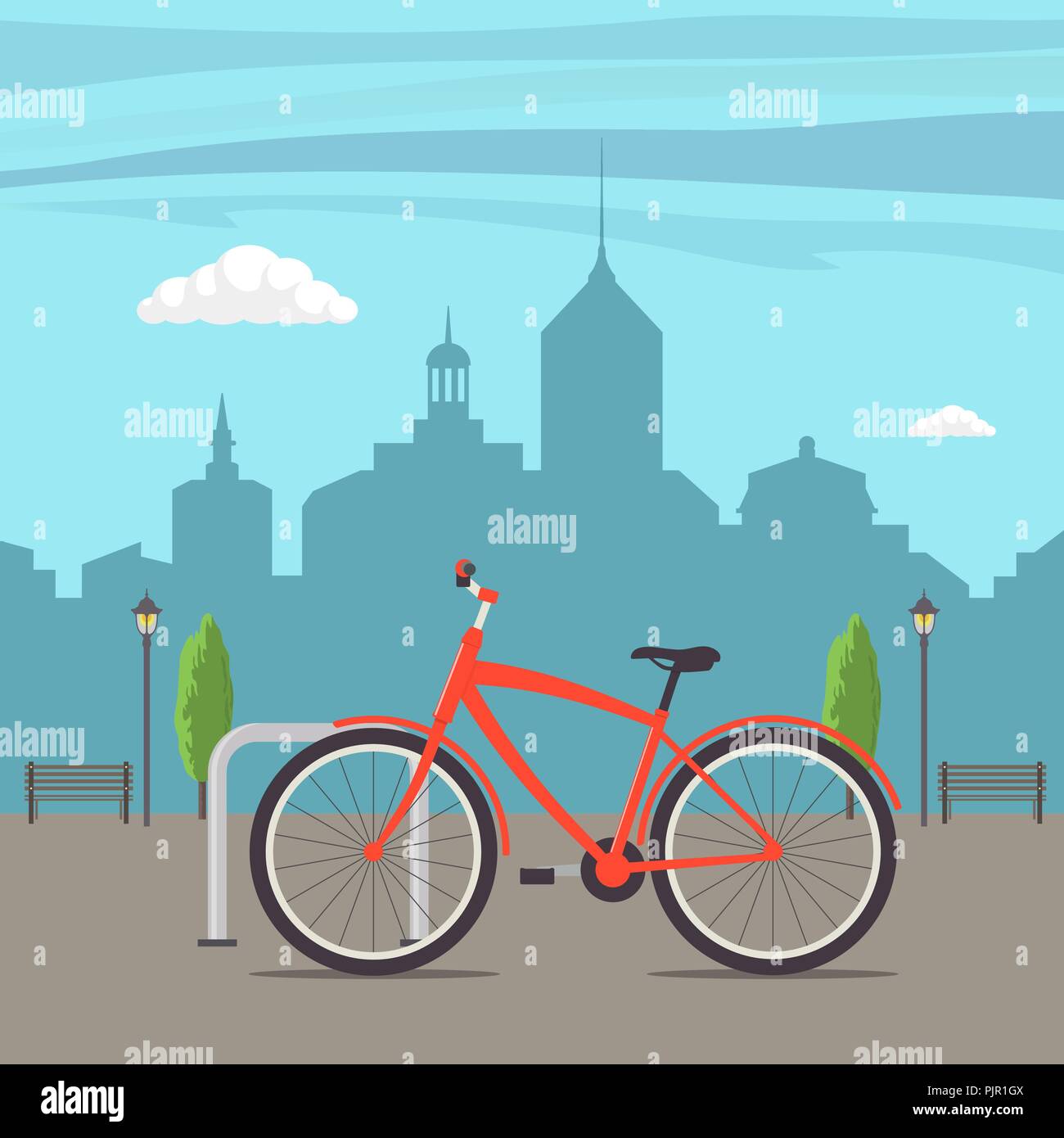 Bike parked Stock Vector Images - Alamy